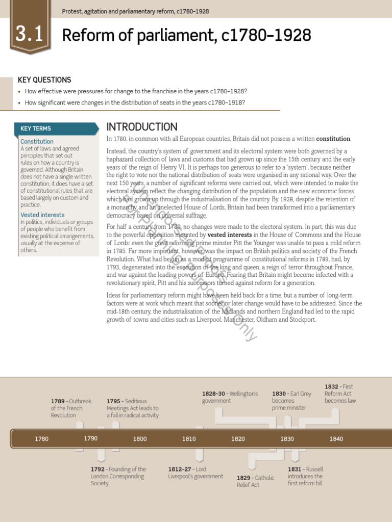 Reform of British Parliament | PDF | Suffrage | United Kingdom Of Great ...