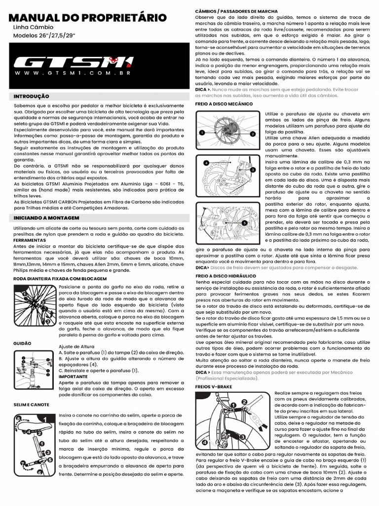 Manual Do Proprietario - GTSM1 | PDF