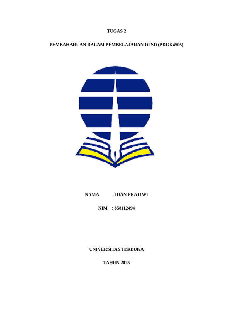 Tugas 2 Pembaruan Dalam Pembelajaran Di SD | PDF