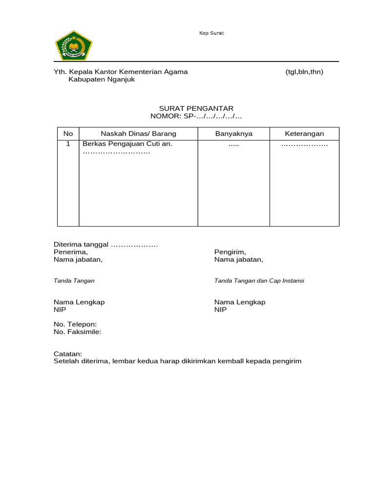 Contoh Surat Permohonan Cuti ASN | PDF