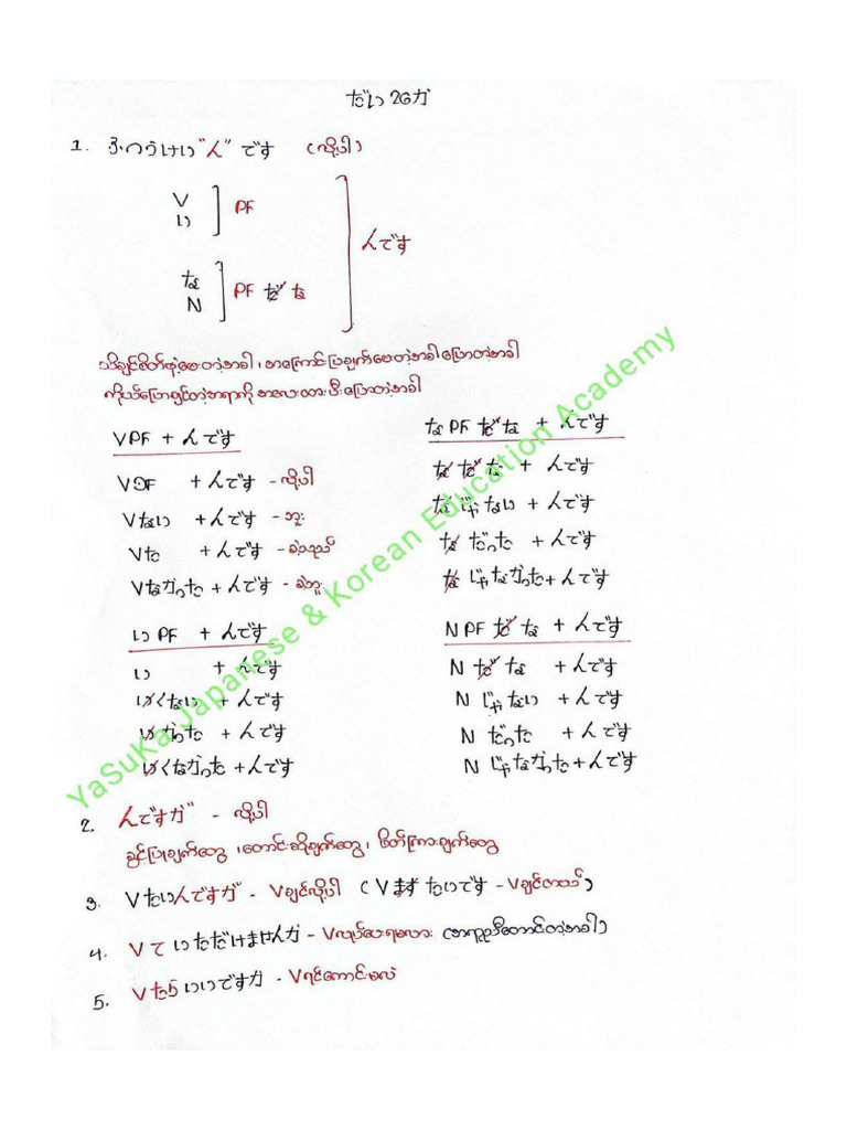 N4 Grammar Note by YSK JLS | PDF