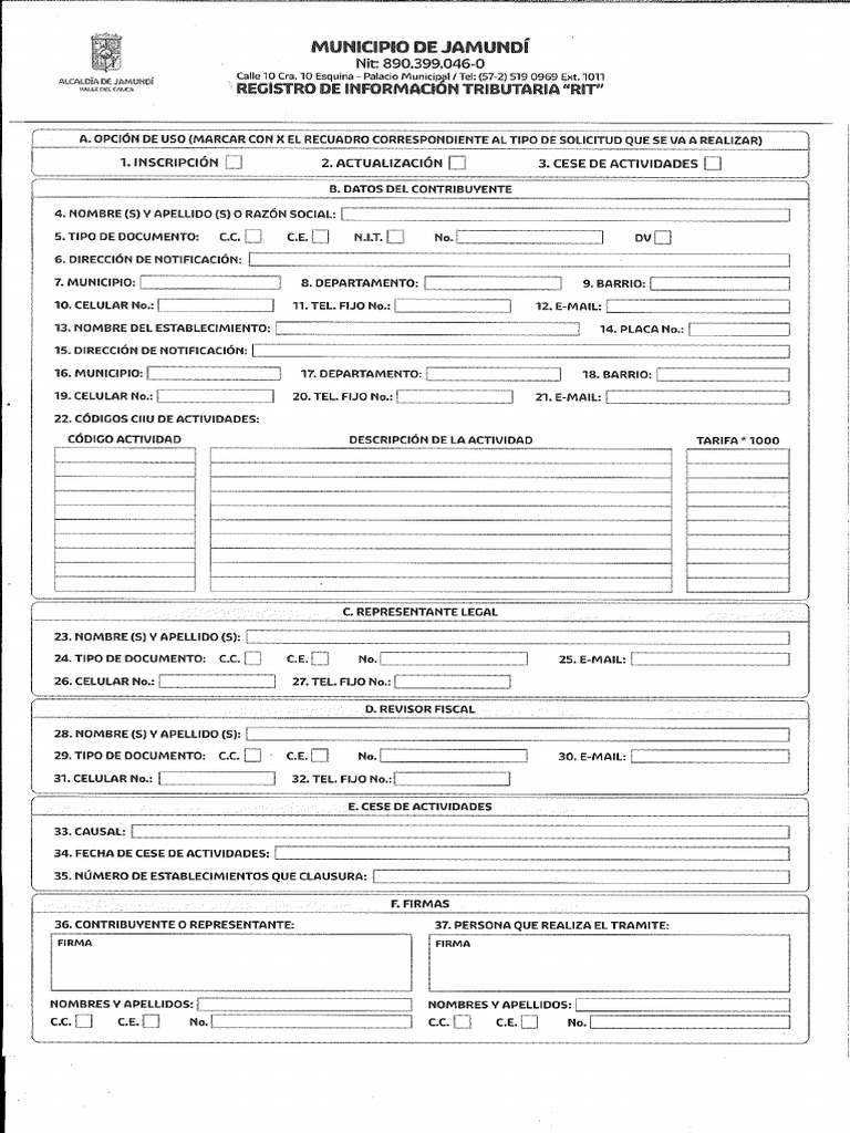 Formulario Rit 2024 | PDF