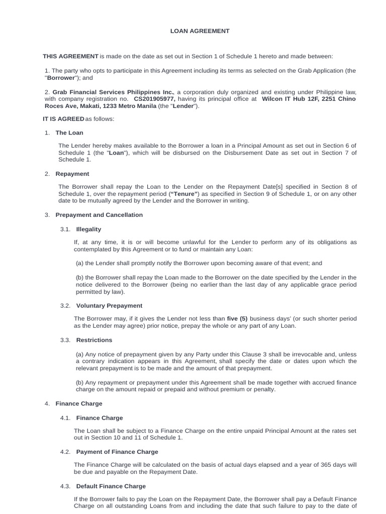 Cash Loan Agreement Template Philippines | PDF | Loans | Debt