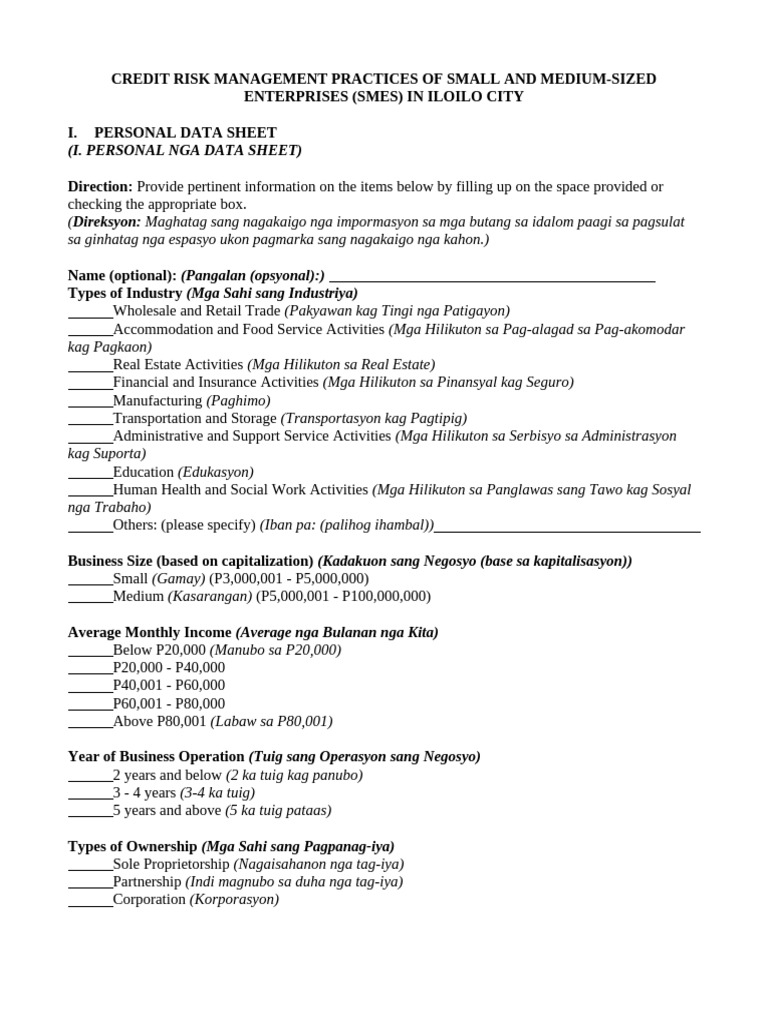 Research Instrument | PDF