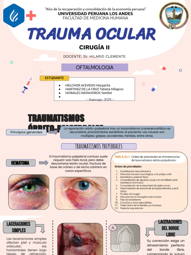 TRAUMA OCULAR -OFTALMOLOGIA (1) | PDF | Ojo humano | Ojo