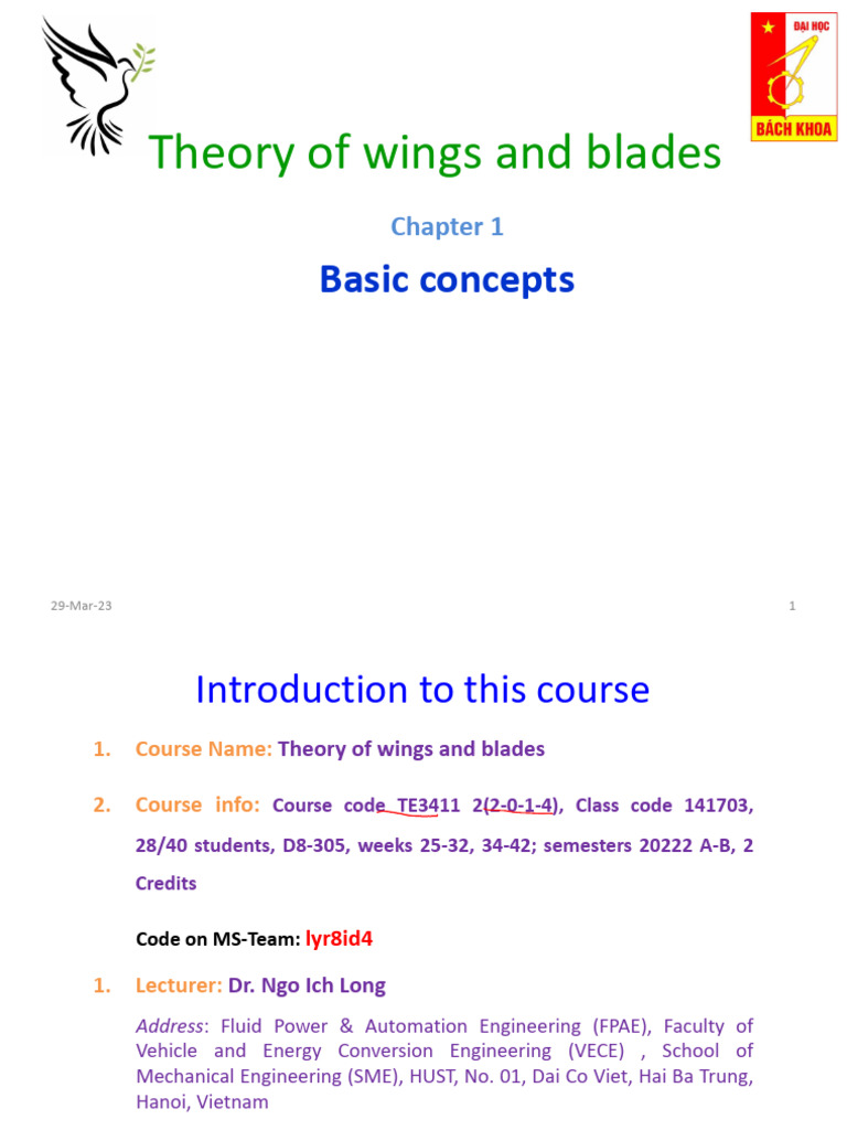 Chapter-01 - Basic Concepts | PDF | Airfoil | Dynamics (Mechanics)