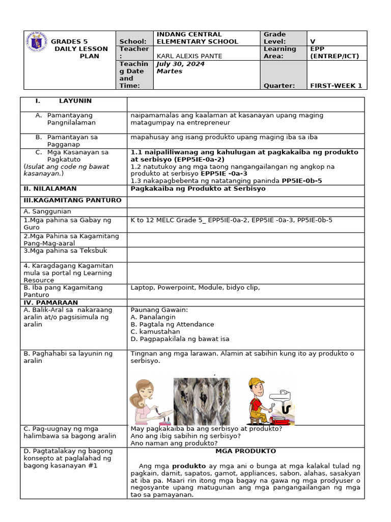 DLP Epp5 Q1 W1 | PDF