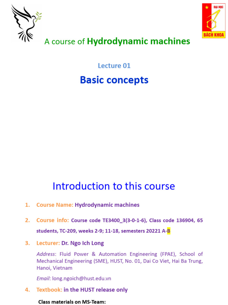 Lecture-01 - Basic Concepts | PDF | Pressure | Turbomachinery