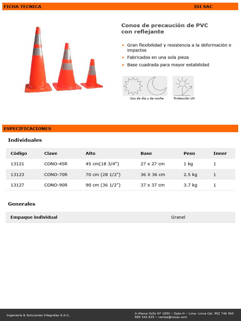 4.-Ficha Tecnica Cono | PDF