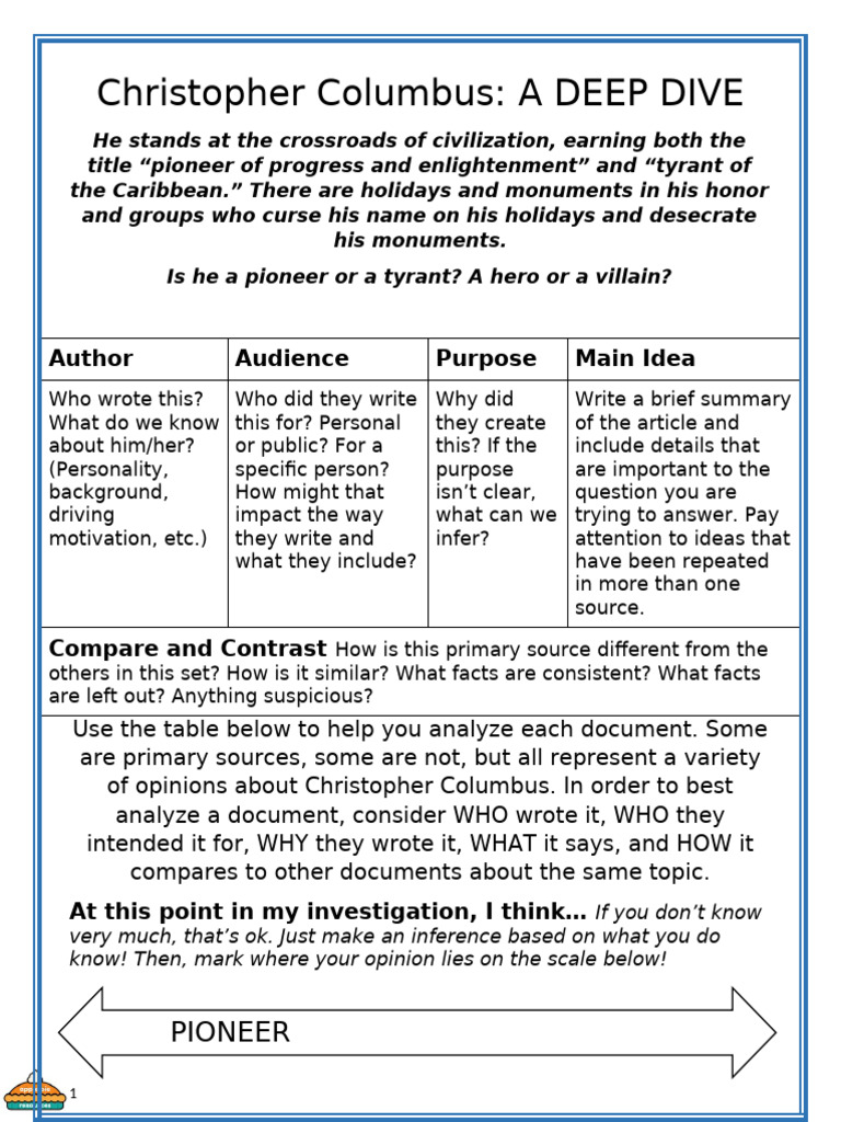 Student Docs Columbus - A Deeper Dive | PDF | Christopher Columbus ...