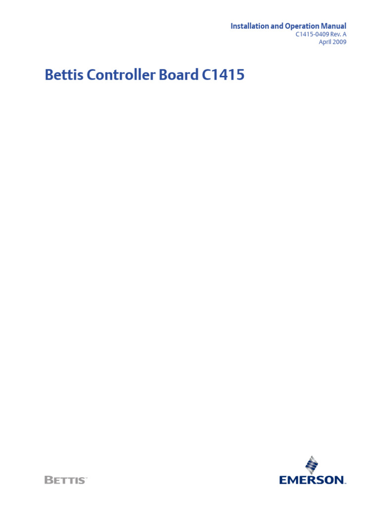 Bettis Controller Board c1415 Iom en en 5106870 | PDF | Electric Motor ...