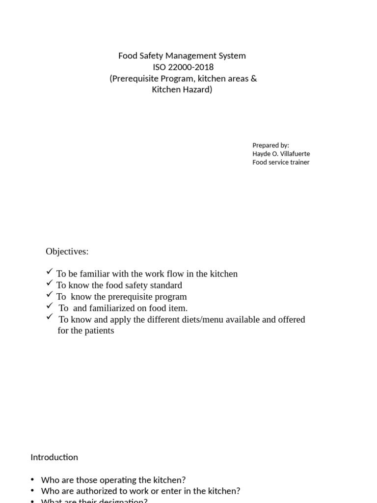 Batch 52 Kitchen Food Safety Topic No.1 | PDF | Hazards | Food Safety