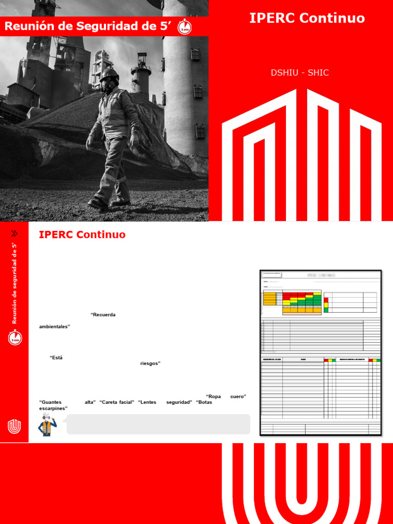 1. Lunes (27!01!2025) UNACEM Reu. Seg. 5 Minutos - IPERC Continuo (2) | PDF