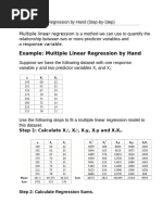 Multiple Linear Regression by Hand (Step-by-Step) | PDF | Linear Regression | Regression Analysis