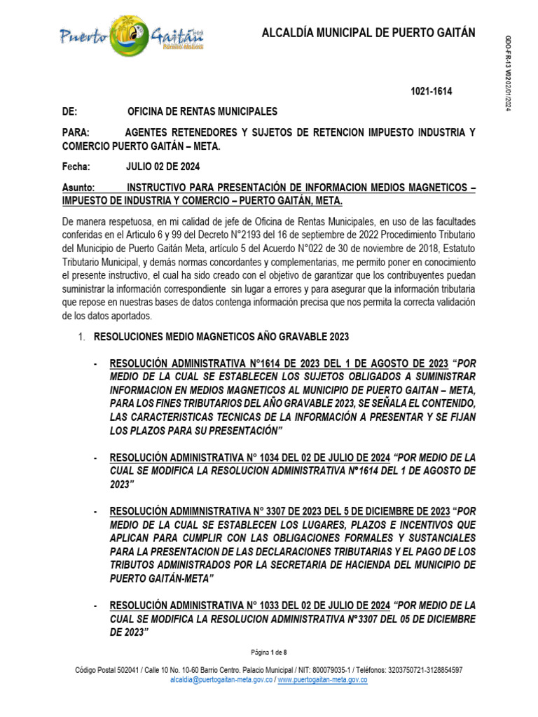 Instructivo Diligenciamiento Formularios 207 y 208 Ica | PDF