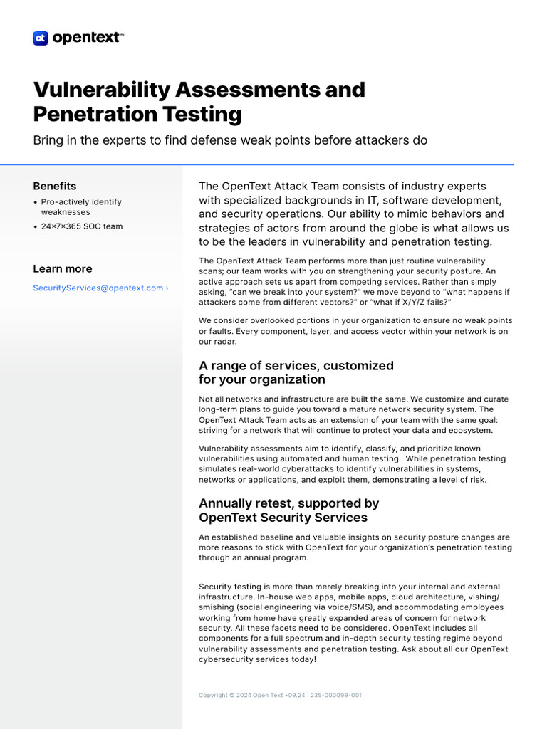 Vulnerability Assessment & Pen Testing Guide | PDF | Security ...