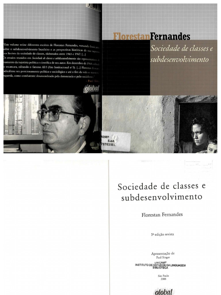 Fernandes, Florestan - Sociedade de Classes e Subdesenvolvimento - Parte I | PDF