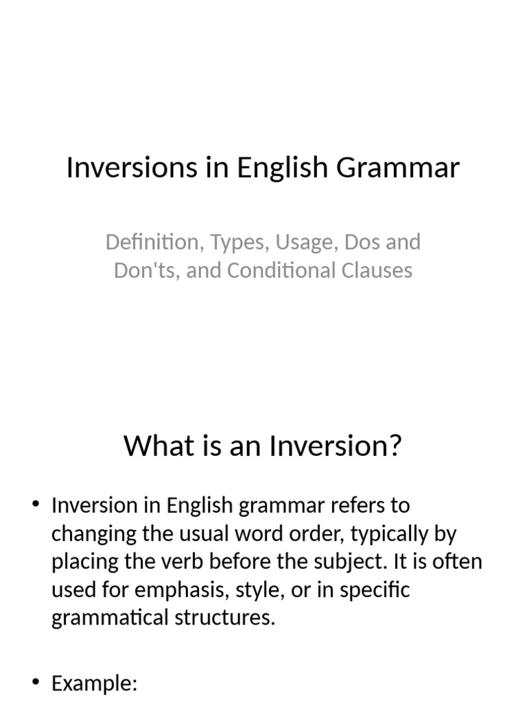 Understanding Inversions in English Grammar | PDF