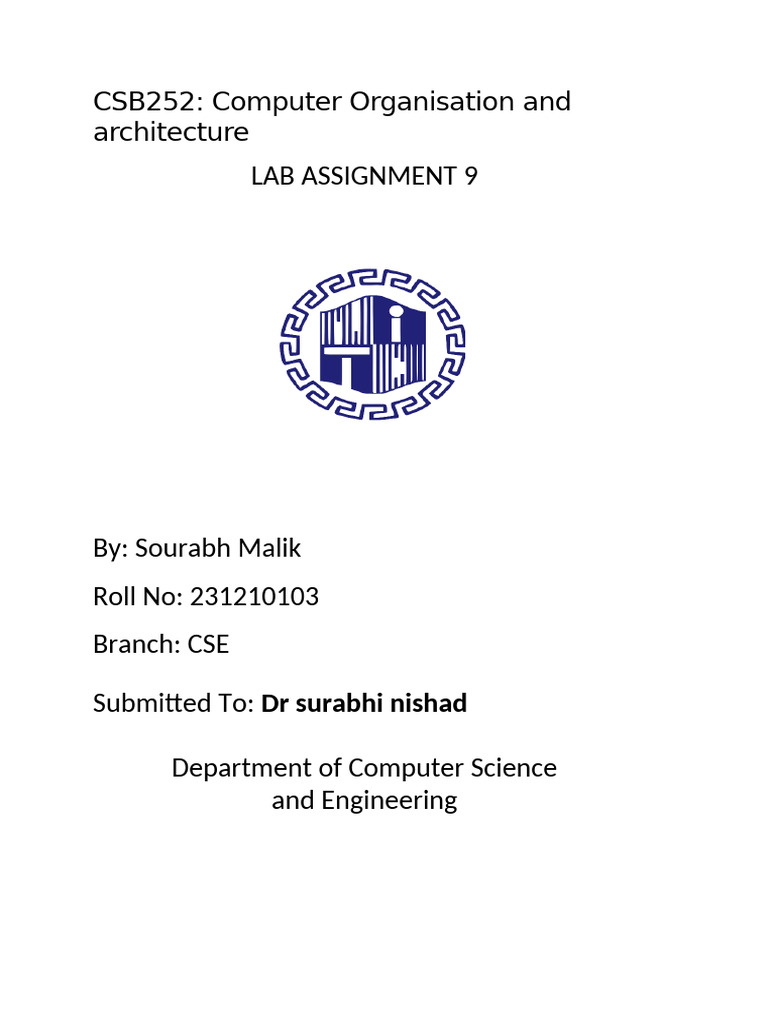 CSB251 Lab9 | PDF