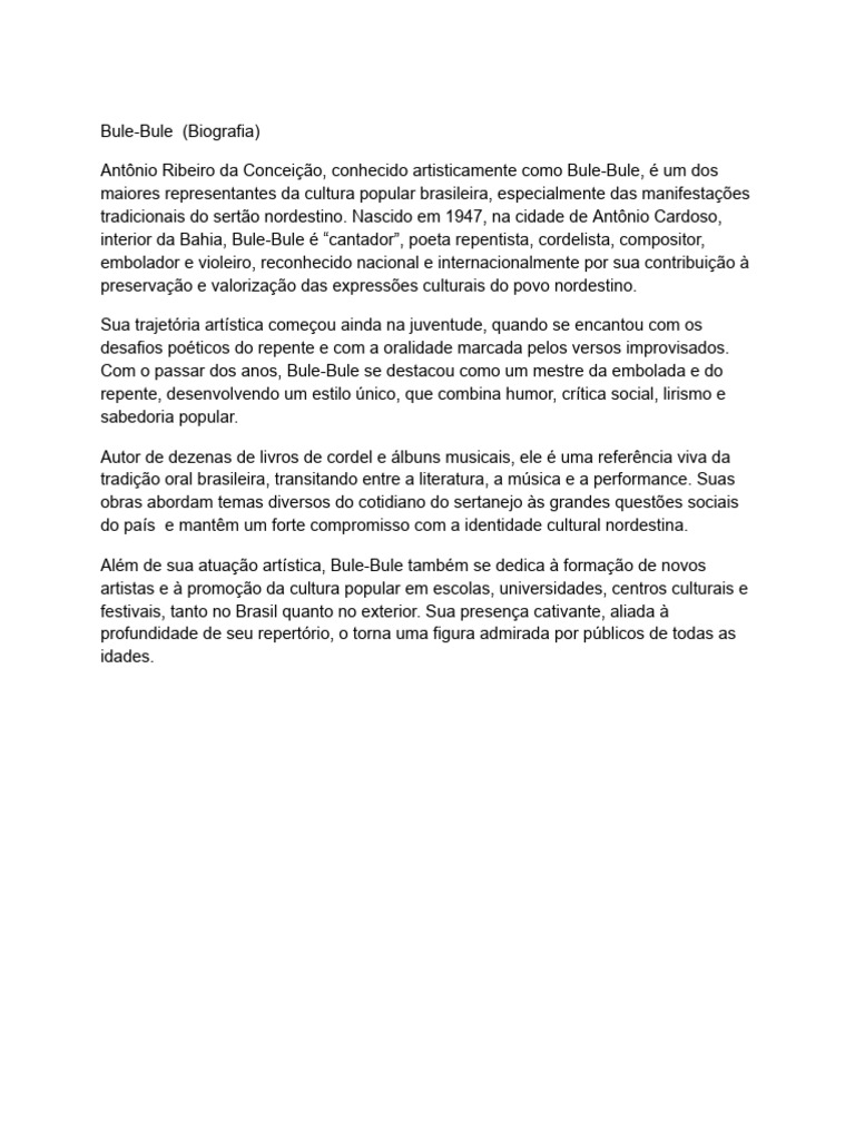 Bule-Bule (Biografia) | PDF