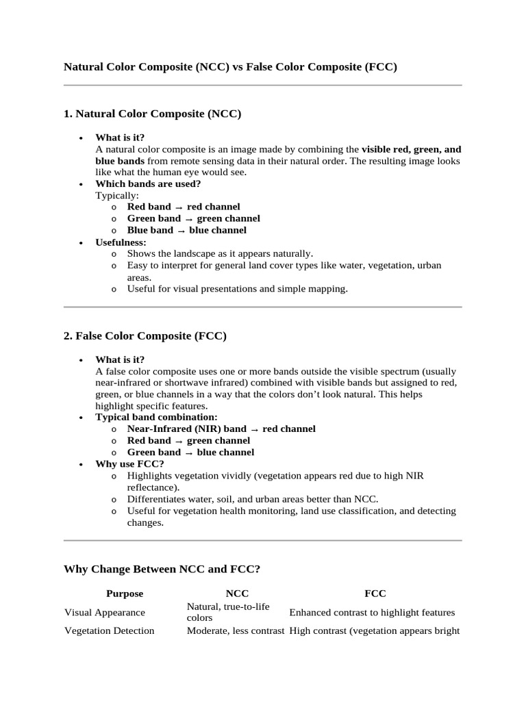NCC FCCNatural Color Composite | PDF | Infrared | Color