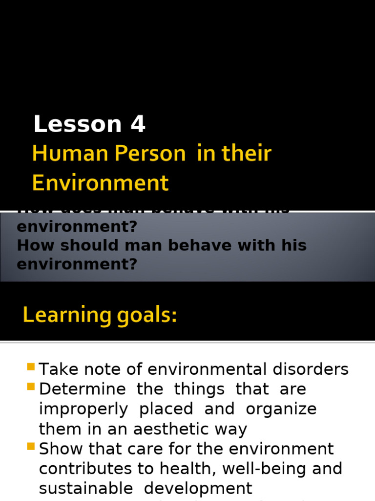 Human Person in Their Environment | PDF | Tao | Nature