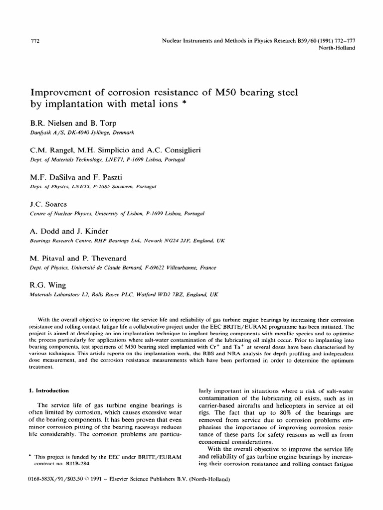 Improvement of Corrosion Resistance of M50 Bearing Steel by ...