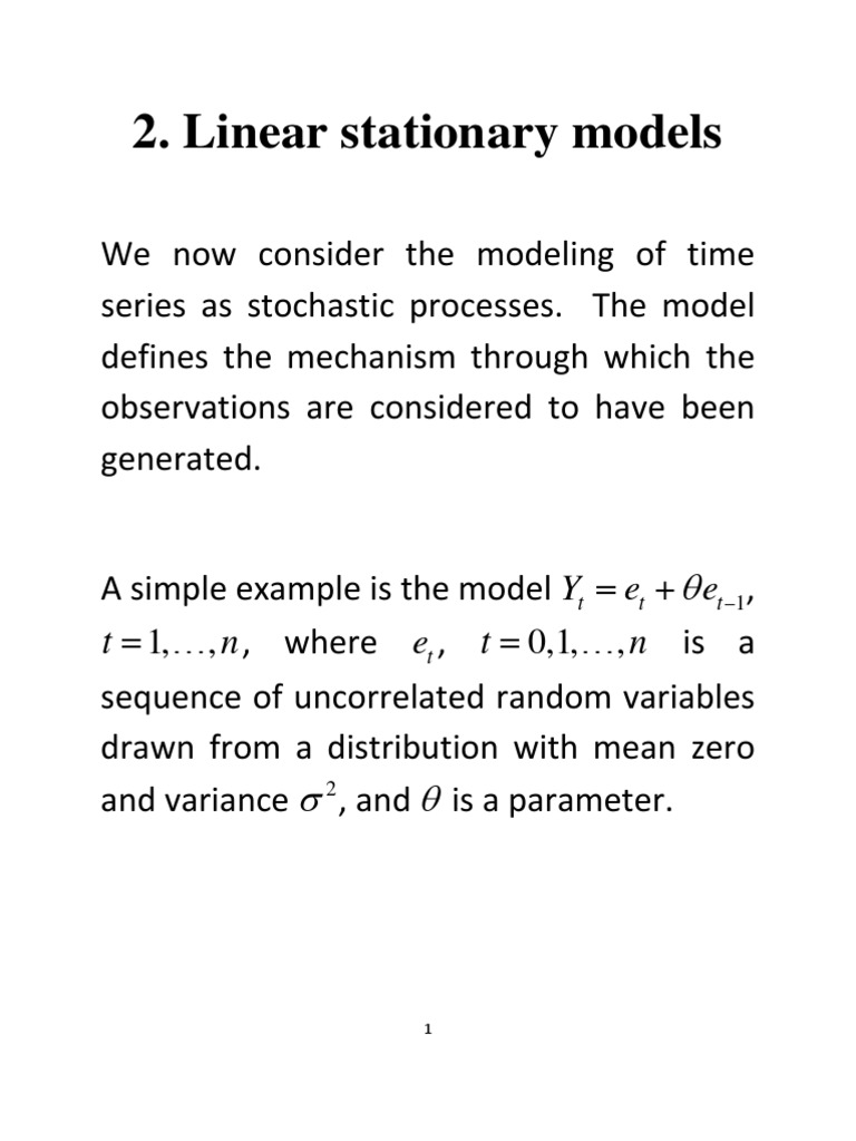 Linear Stationary Models Overview | PDF | Autoregressive Model ...