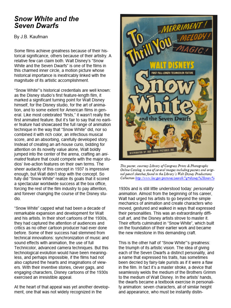 The_snow_white_and_the_seven_dwarfs | PDF | Animation | The Walt Disney Company