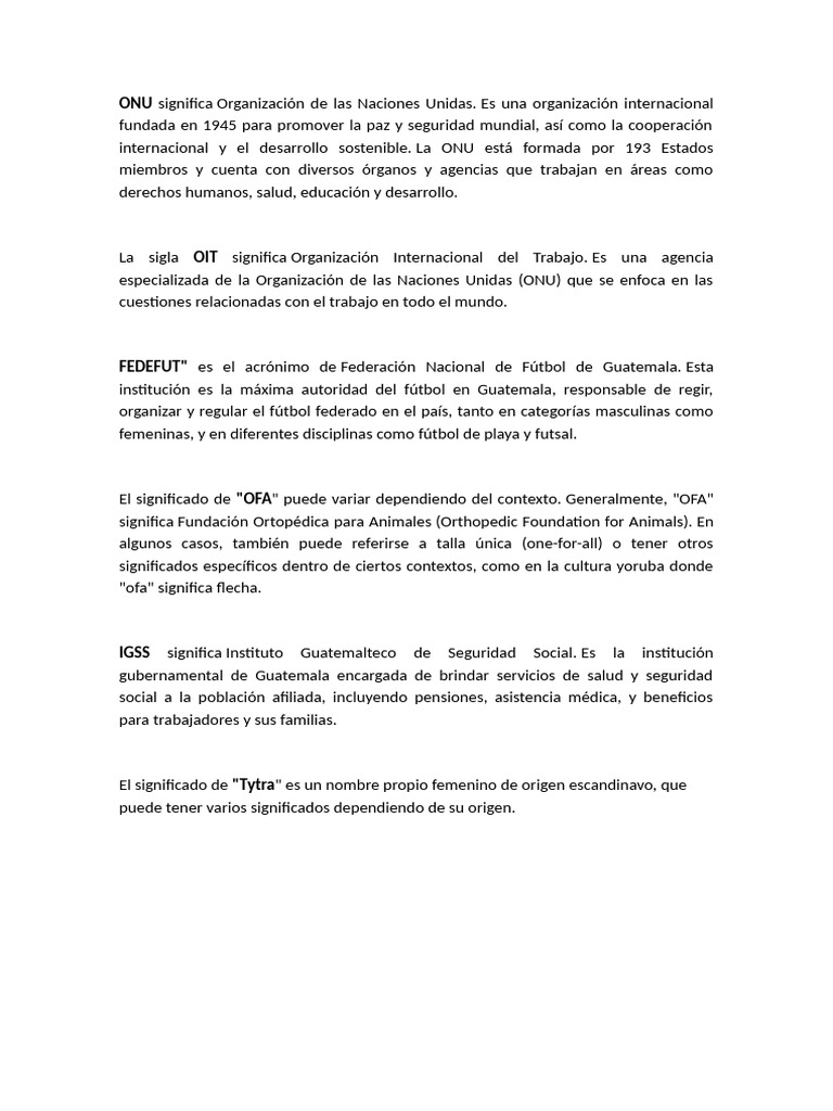 ONU Significa | PDF