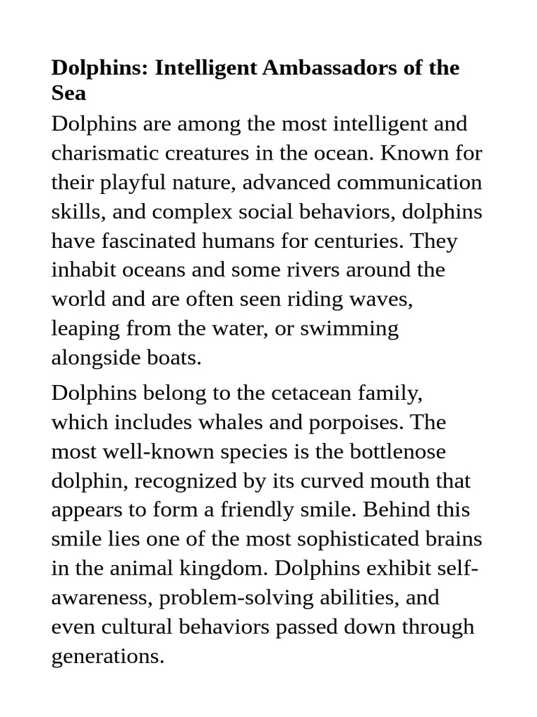 Dolphins | PDF