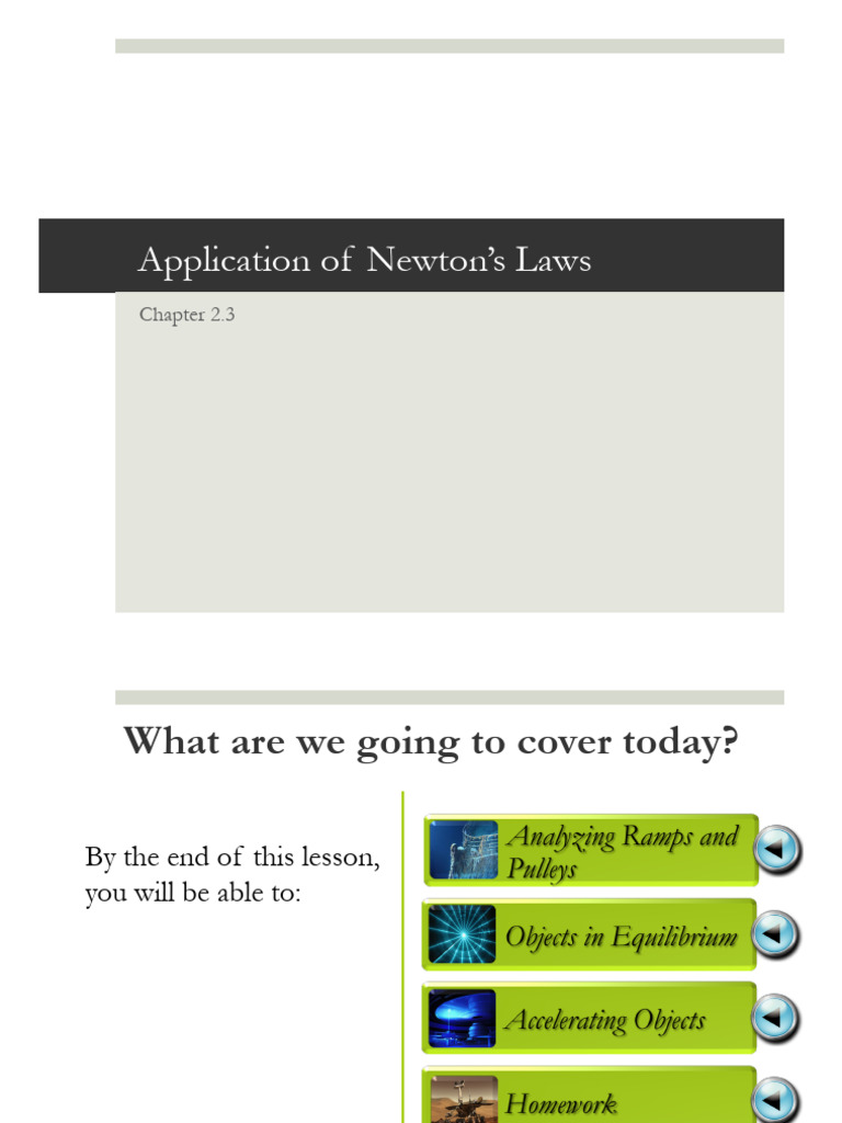 PowerPoint 9 Application of Newton's Laws (4U) | PDF | Tension (Physics ...