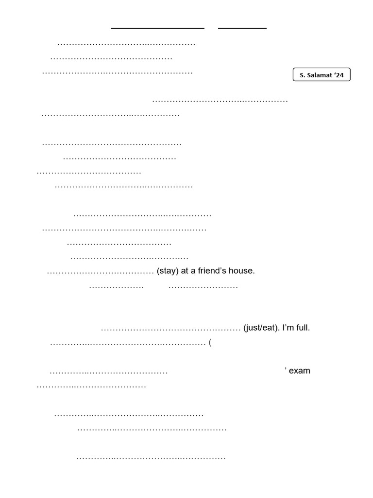 PPS Vs Past S and PPC Exercises | PDF | Grammar | Linguistics