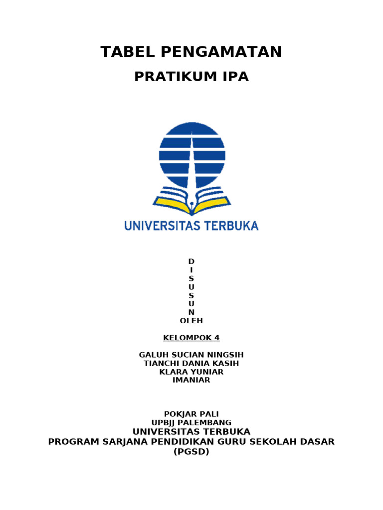 Tabel Pengamatan | PDF
