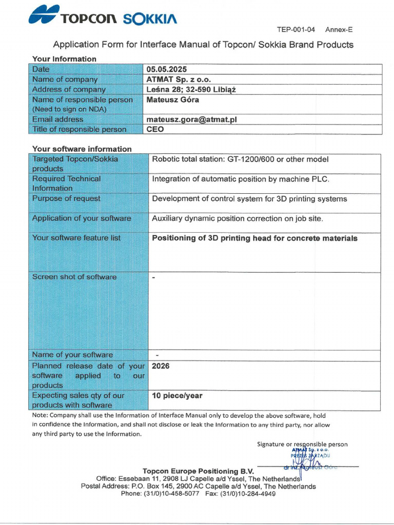 Topcon Application | PDF