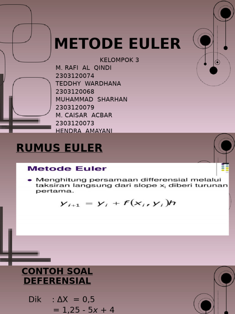 Presentasi Metode Euler | PDF