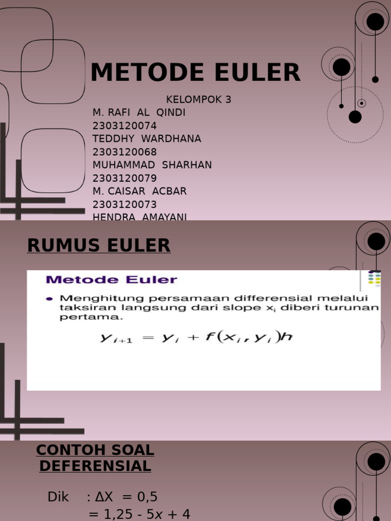 Presentasi Metode Euler | PDF