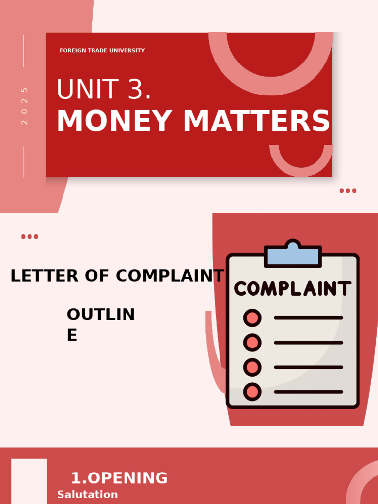 Unit 3. Letter of Complaint (Autosaved) | PDF