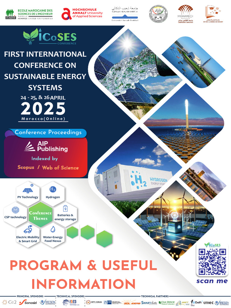 Program at A Glance - ICoSES 2025 | PDF | Morocco | Photovoltaic System