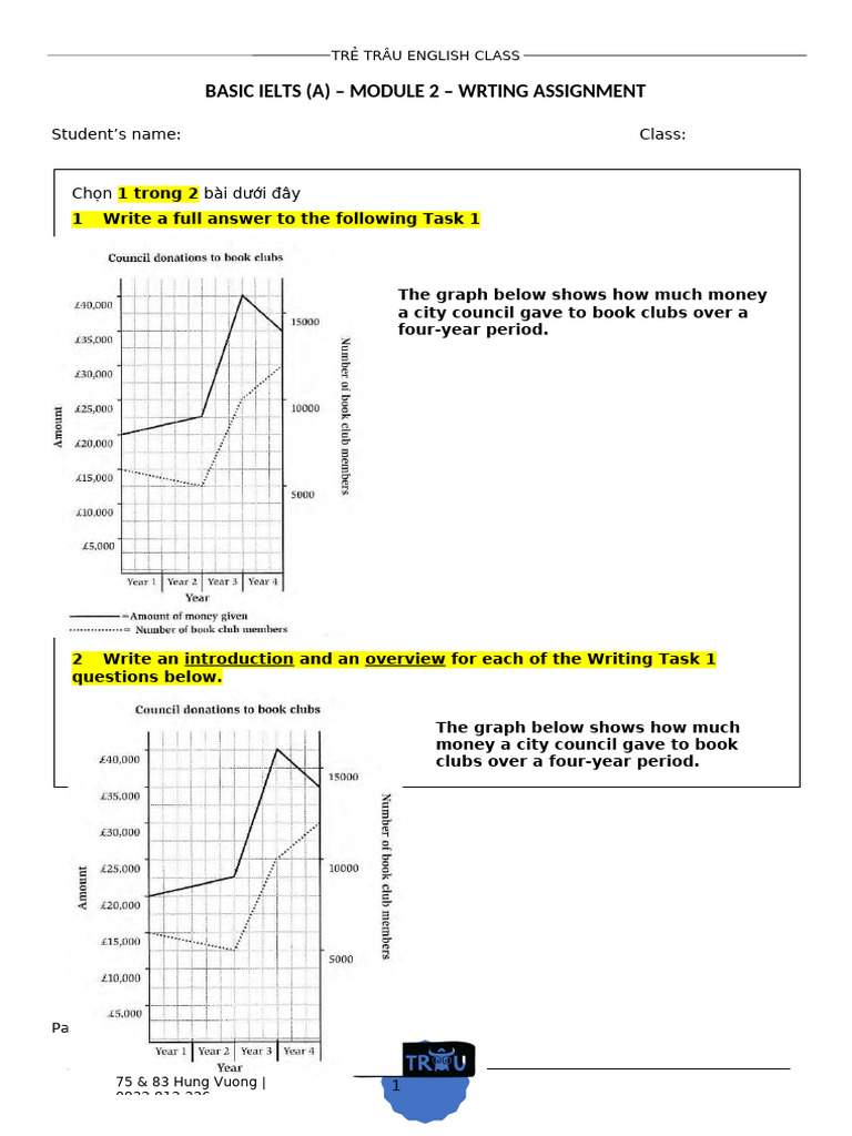 Basic IELTS (A) - Module 2 - Writing Assignment - YOURNAMEHERE | PDF