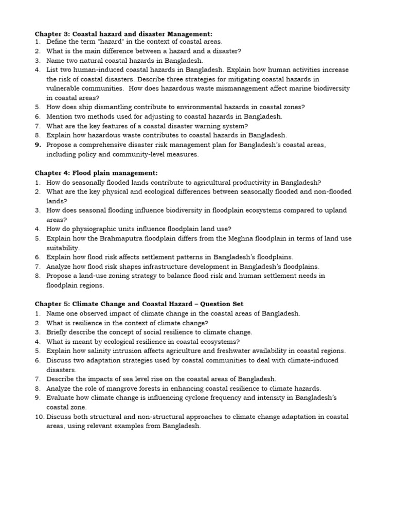 Coastal Zone Management Chapter 3 To Chapter 8 Suggestions | PDF ...