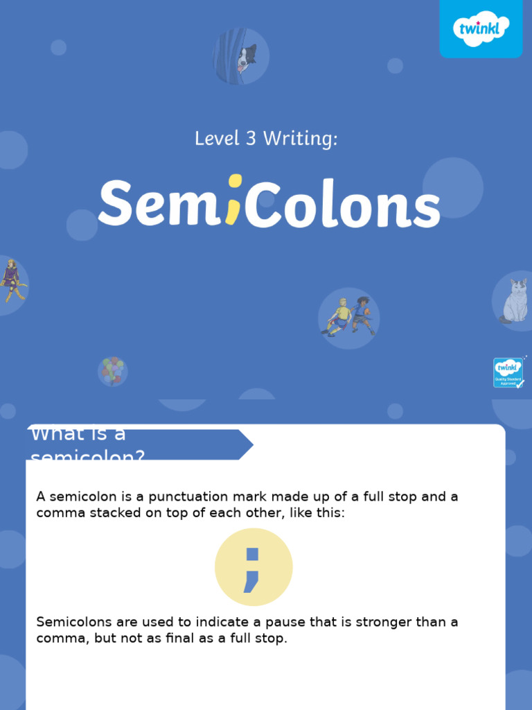 Semicolons | PDF | Comma | Typographical Symbols