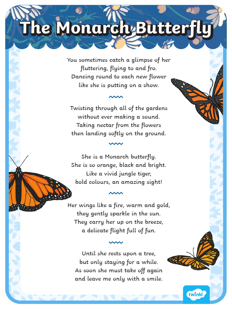 KS1 Nature Poem - The Monarch Butterfly | PDF