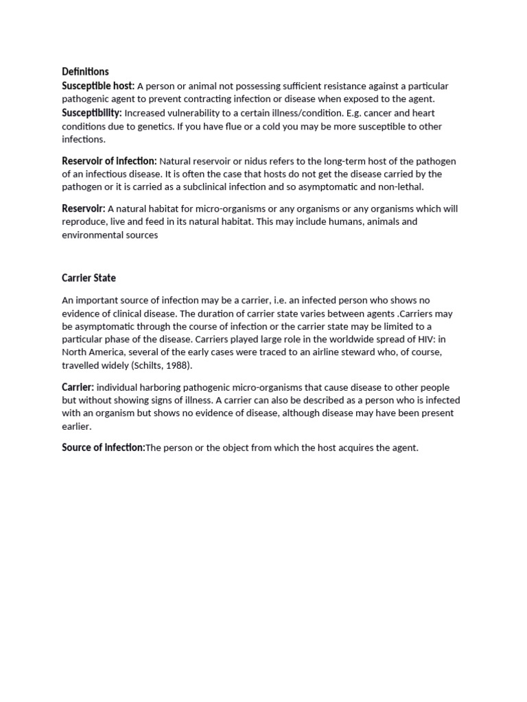 Understanding Carrier States in Infection | PDF | Infection | Medicine