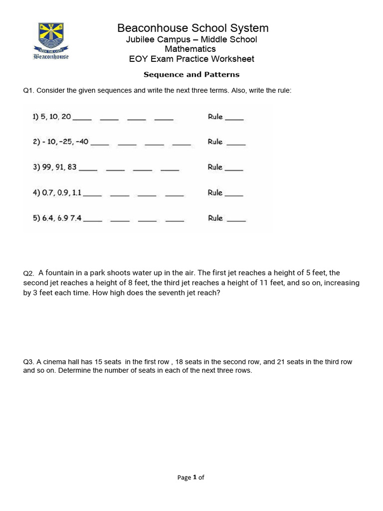 March Assessment Practice Worksheet Grade 6 | PDF | Area | Mathematical ...