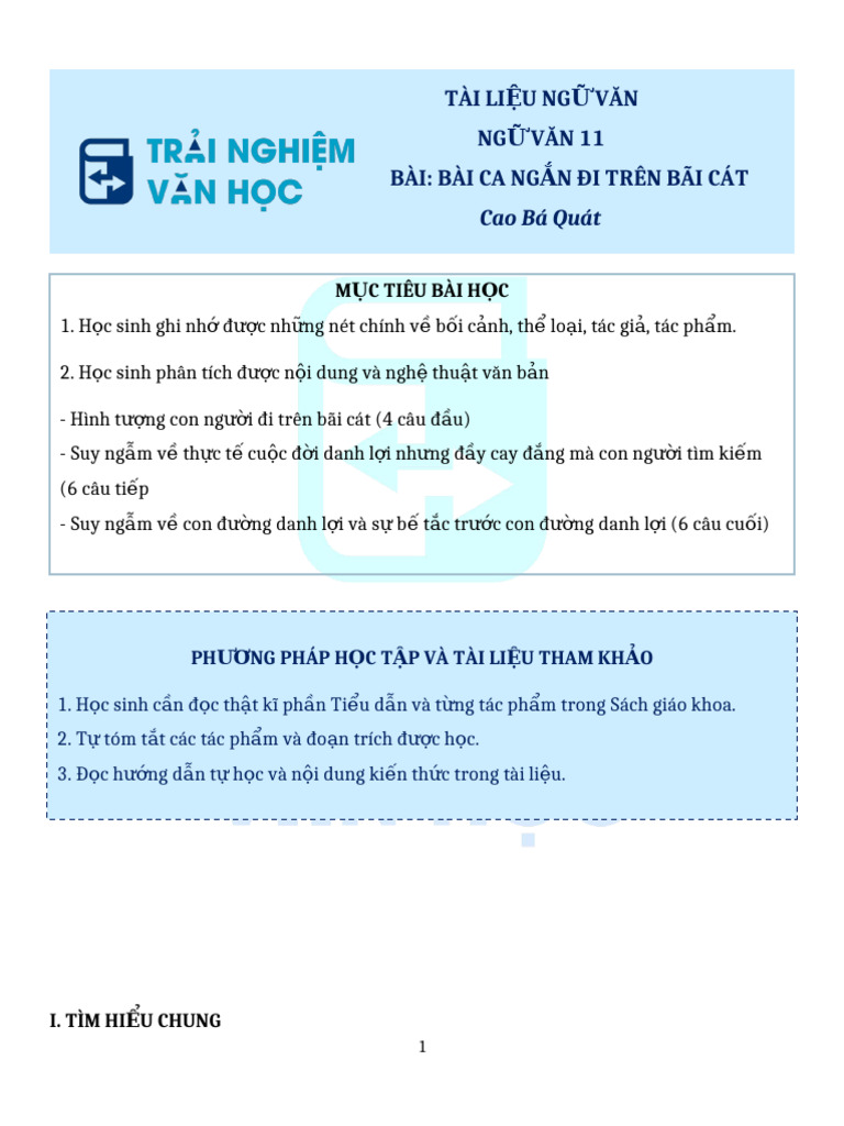 Phân tích K11 - Bài ca ngắn đi trên bãi cát | PDF