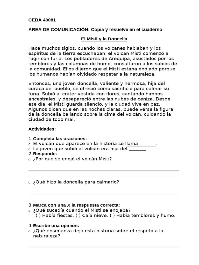 cuentos para clase del viernes 02 de mayo | PDF | Volcán