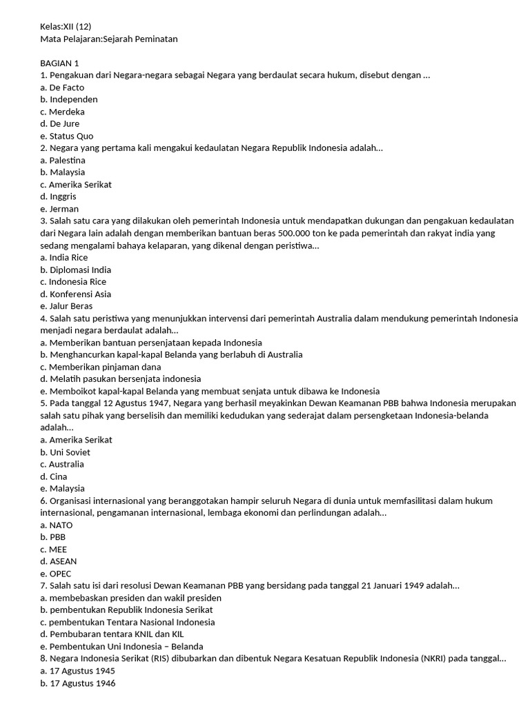 Sejarah Peminatan Kelas 12 | PDF