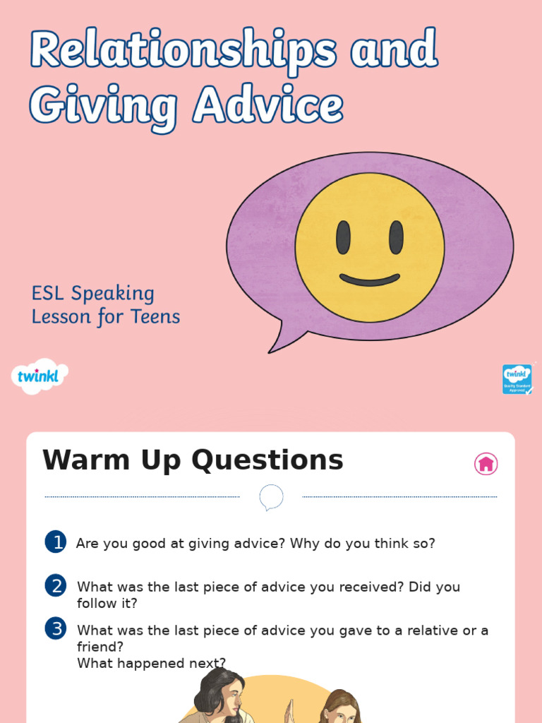 T 1713775742 Esl Relationships and Giving Advice Teens c1 - Ver - 2 | PDF