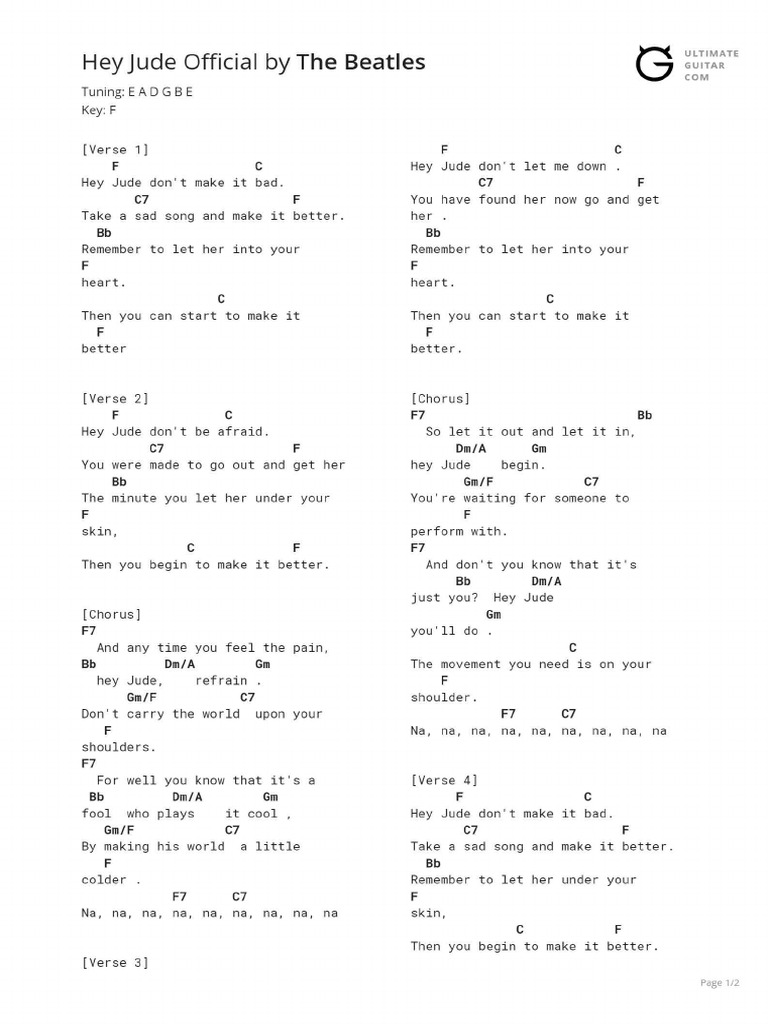 Hey Jude Official | PDF